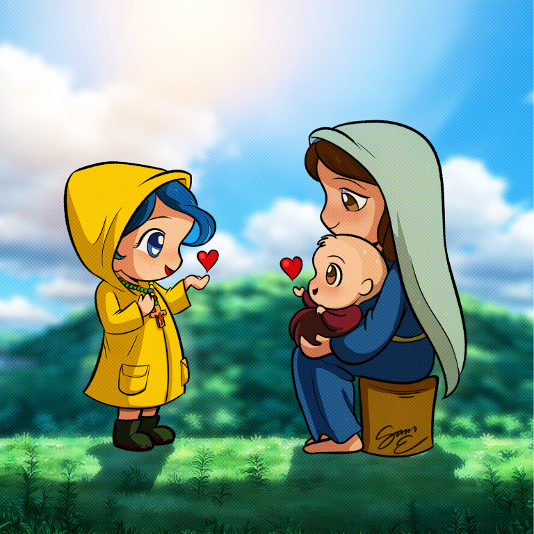 Luce with Jesus and Mary FREE DOWNLOAD - Prostrada Catholic Comics